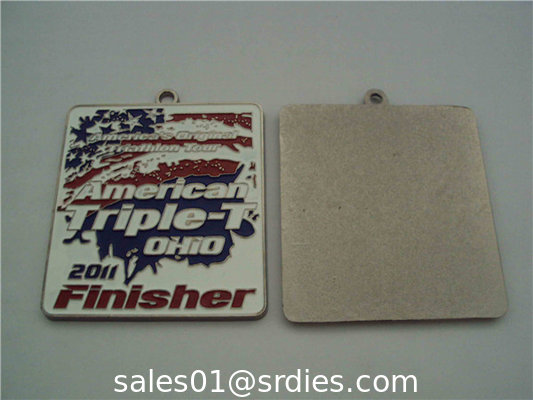 Designer metal triathlon games medals, custom metal triathlon sports medallion, MOQ300pcs supplier