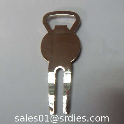 Functional bottle opener golf divot tool pitchfork, metal golf pitch fork bottle opener, supplier