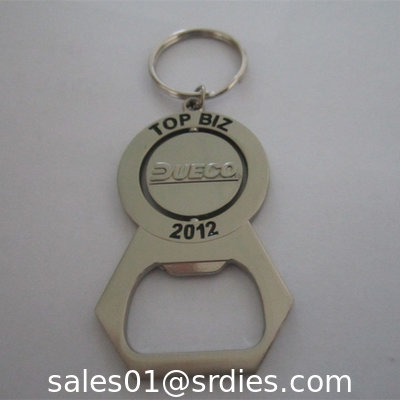 Metal bottle opener with center spinning on its axis, zinc alloy spinning bottle opener supplier