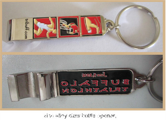 Metal claw bottle opener key fob, custom painted claw bottle opener key holder, zinc alloy supplier
