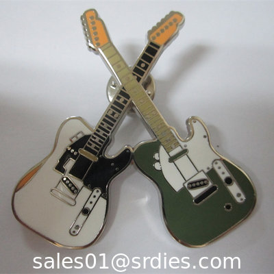 Elegant guitar designed lapel pin for garment decoration, metal guitar designer lapel pin, supplier