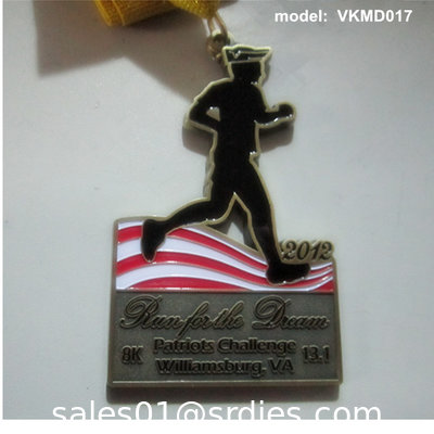 Metal running race commemorative medals and medallion, running winner souvenir medal, supplier