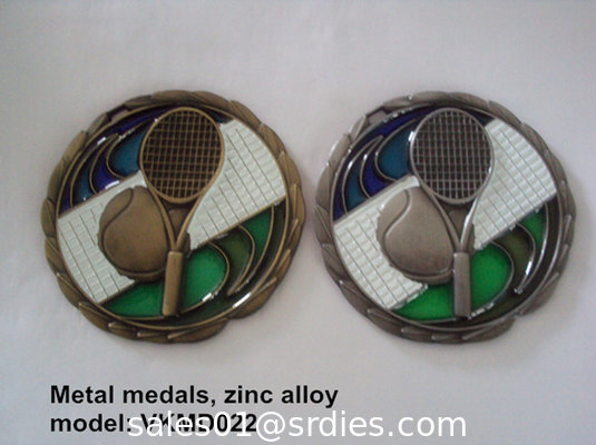 Hollow tennis ball medal with epoxy resin filled, alloy hollow sports medallion selection, supplier