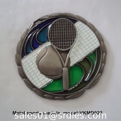 Hollow tennis ball medal with epoxy resin filled, alloy hollow sports medallion selection, supplier
