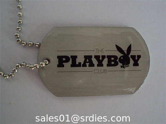 Well branded logo epoxy metal dog tags, epoxy aluminium dog tags with chain, MOQ300pcs, supplier
