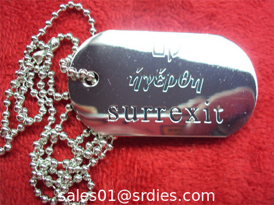 Fashion design metal dog tags, zinc alloy, white steel plated, China supplier for dog tags supplier