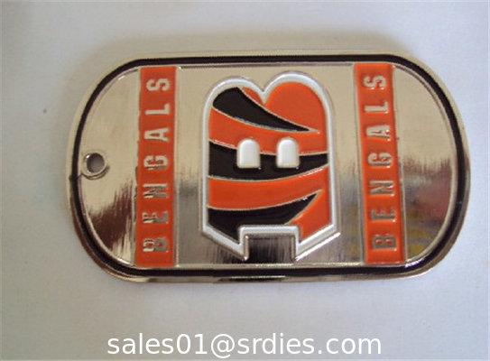 Metal engraved logo dog tags, zinc alloy, white steel plated, metal dog tags for promotion supplier