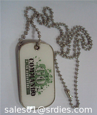 Italian national flag epoxy dome metal dog tags with chain, zinc alloy, silver plated, supplier