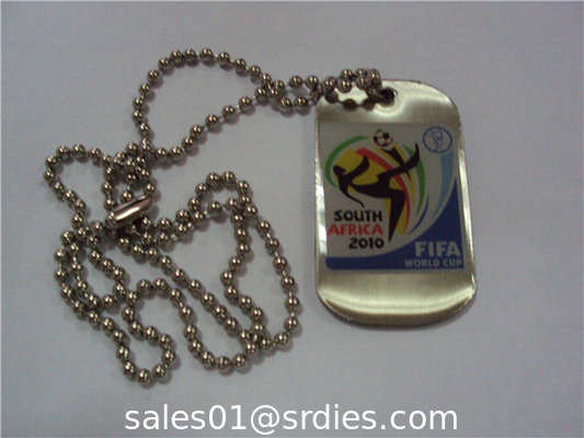 Italian national flag epoxy dome metal dog tags with chain, zinc alloy, silver plated, supplier