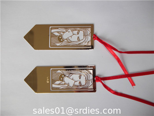 Designer brass chemical etched bookmarks, gold plated hollow photo etched page bookmarks, supplier