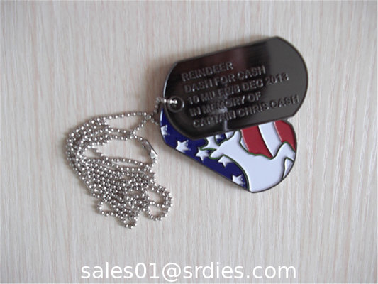 Antique brass plated alloy dog tag with chain,promotional novelty metal dog tag with text, supplier