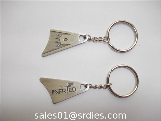 Vintage antique pewter plated metal key ring with engraved brand logo, retro metal keyring supplier