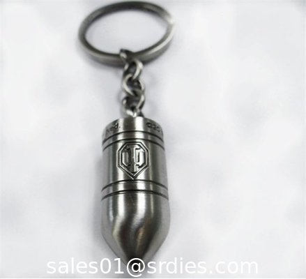Metal bullet key fob,zinc alloy 3D bullet key ring, antique nickel plated, MOQ300pcs, supplier