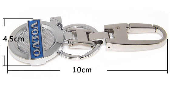 Metal VOLVO auto logo brand key ring, zinc alloy VOLVO car logo brand key chains,10x4.5cm, supplier