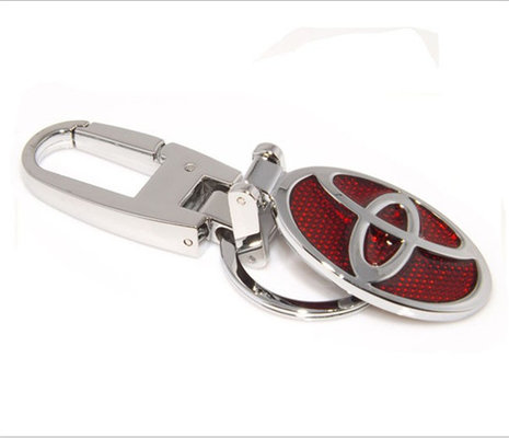 Graded Metal TOYOTA car logo key holder, epoxy Toyota auto logo brand key chains,11x2.5cm, supplier