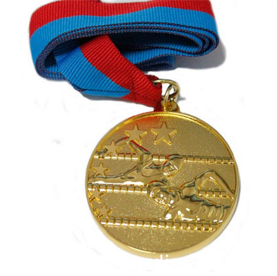 Metal world championship bronze medal with lanyard, alloy sports champion bronze medallion supplier