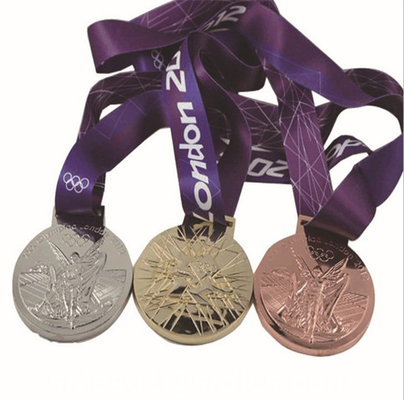 Metal world championship bronze medal with lanyard, alloy sports champion bronze medallion supplier
