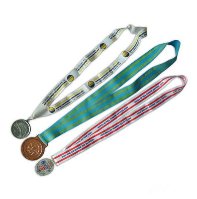 Metal blank sports award and trophy medals with lanyard, athletics souvenir prizing medals supplier