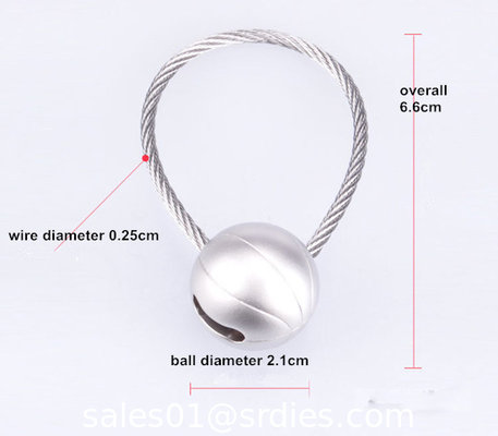 Twist stainless steel wire cable loop key ring, stainless steel wire rope key loop for men supplier