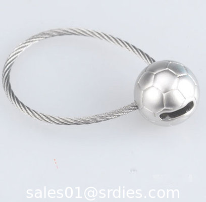 Twist stainless steel wire cable loop key ring, stainless steel wire rope key loop for men supplier