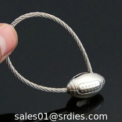 Twist stainless steel wire cable loop key ring, stainless steel wire rope key loop for men supplier