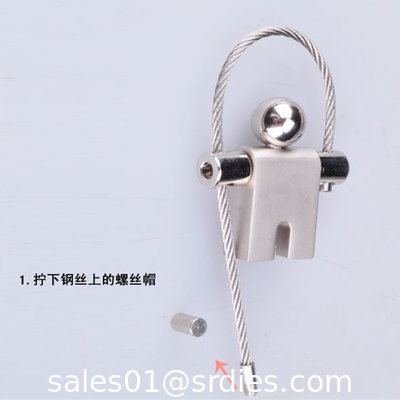 Steel wire rope piston key ring, where to buy wire cable piston key loop, China factory, supplier