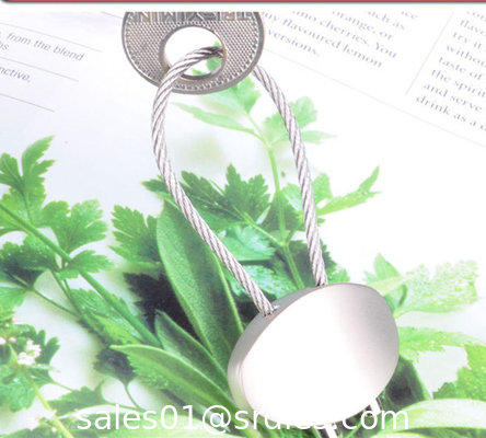 Custom made steel wire rope key ring loop,great value wire loop piston keychain,MOQ300pcs, supplier