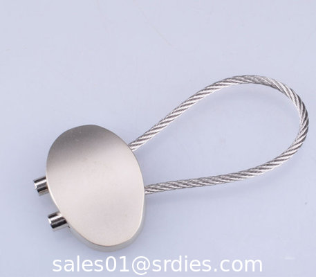 Custom made steel wire rope key ring loop,great value wire loop piston keychain,MOQ300pcs, supplier