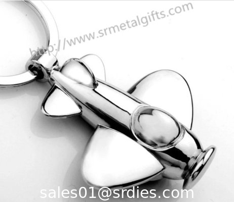 Metal aircraft model charm key ring, metal airplane pendant FOB keychain,China metal gifts supplier