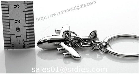 Metal aircraft model charm key ring, metal airplane pendant FOB keychain,China metal gifts supplier