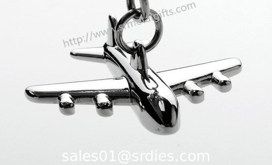 Metal aircraft model charm key ring, metal airplane pendant FOB keychain,China metal gifts supplier