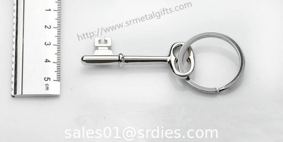 Custom logo key shaped charming key rings, premium quality alloy key shaped FOB keychains, supplier