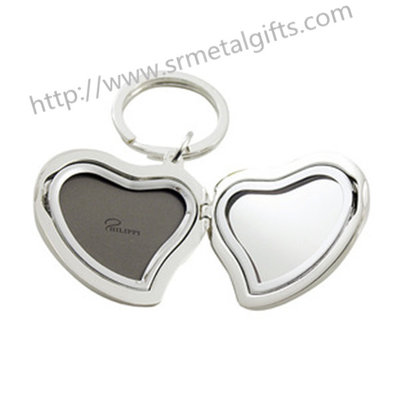 Deluxe metal Photo locket keychains, metal picture locket pendant key rings small quantity supplier