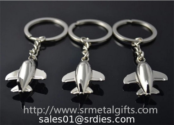 Metal aviation plane model drop charm key chains, cheap metal air plane fob to keychains, supplier