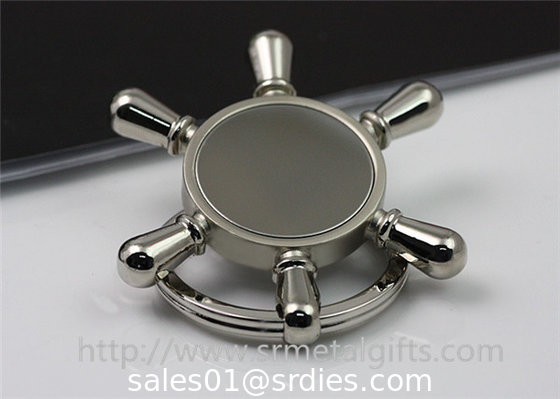 Cheap metal nautical keychains,China alloy metal nautical rudder design key chains in bulk supplier