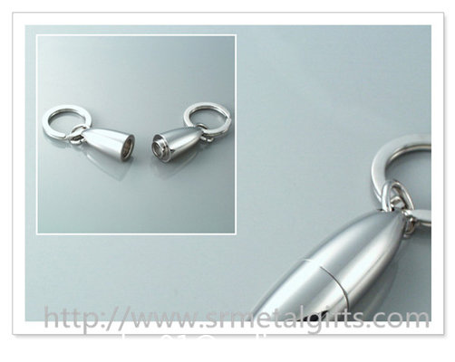 Creative detachable bullet shape pair key chain, custom metal detachable bullet key rings, supplier