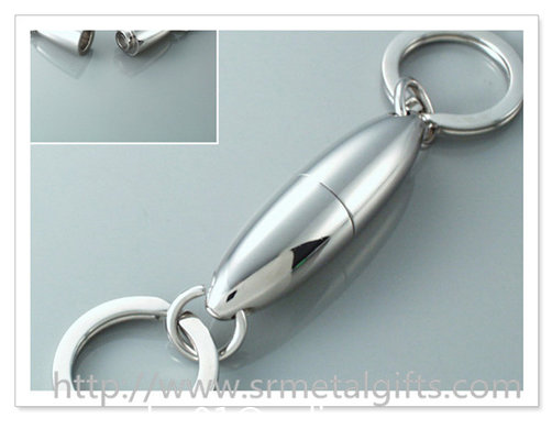 Creative detachable bullet shape pair key chain, custom metal detachable bullet key rings, supplier