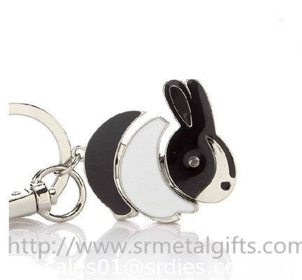 Cheap zamak rabbit fob key rings,zinc alloy rabbit charm pendant keychains,custom keyrings supplier
