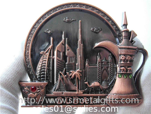 Custom metal fridge magnets, metal refrigerator magnetic stick, zinc alloy, bronze plated, supplier