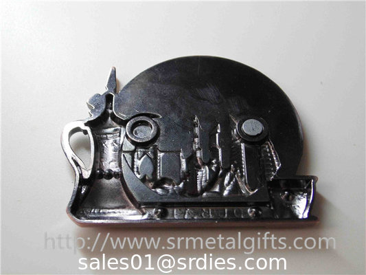 Custom metal fridge magnets, metal refrigerator magnetic stick, zinc alloy, bronze plated, supplier