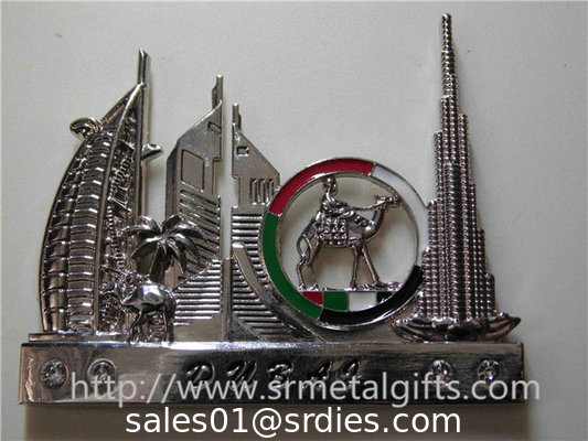 Custom metal fridge magnets, metal refrigerator magnetic stick, zinc alloy, bronze plated, supplier