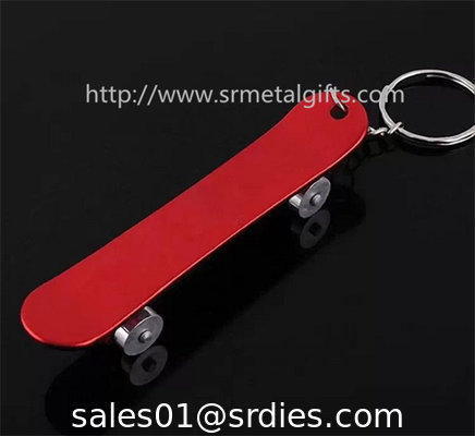 Metal ski board model pendant keychains, cheap ski board drop charm fob key rings in bulk, supplier