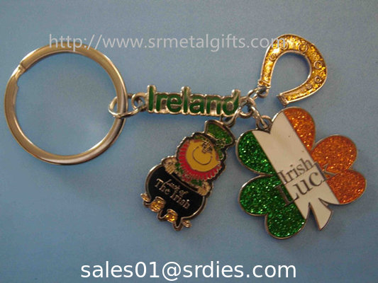 Wholesale custom enamel glittering drop charms keychain, epoxy glitter pendants key chain, supplier