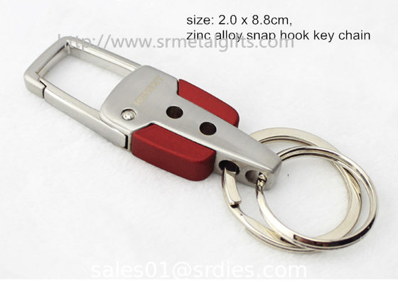Branding logo metal clasp hook key ring, high graded heavy duty metal keyring for men gift supplier
