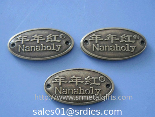 Screw on antique bronze plated metal emblem plates sign plaques, vintage copper plates, supplier