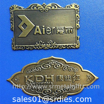 Screw on antique bronze plated metal emblem plates sign plaques, vintage copper plates, supplier