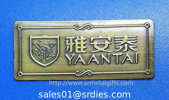 Custom made Antique brass metal emblem plate sign plaques, zinc alloy, supplier