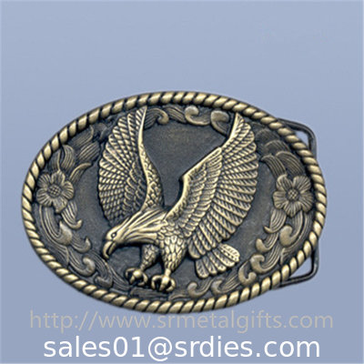 Enamel eagle emblem metal belt buckle for men belts, zinc alloy, China factory, supplier