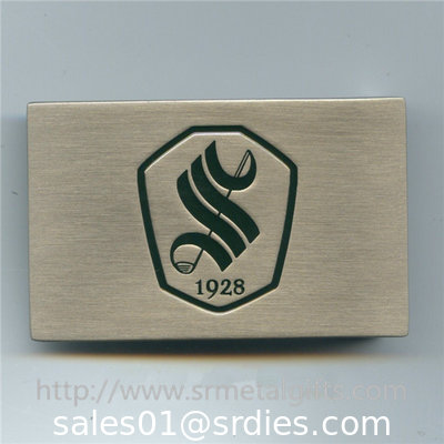 Antique nickel flat belt buckle with enamel logo, China factory custom men belt buckles, supplier