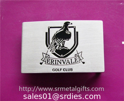 Promotional antique brass oval metal belt buckles with engraved brand logo, supplier